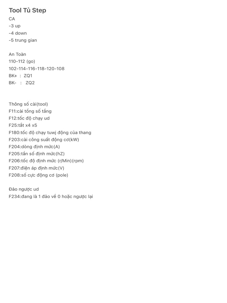 Tool Tủ Step | PDF