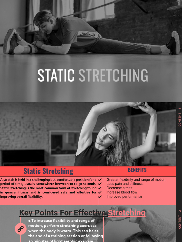 Module 2 STATIC STRETCHING | PDF | Foot | Flexibility (Anatomy)