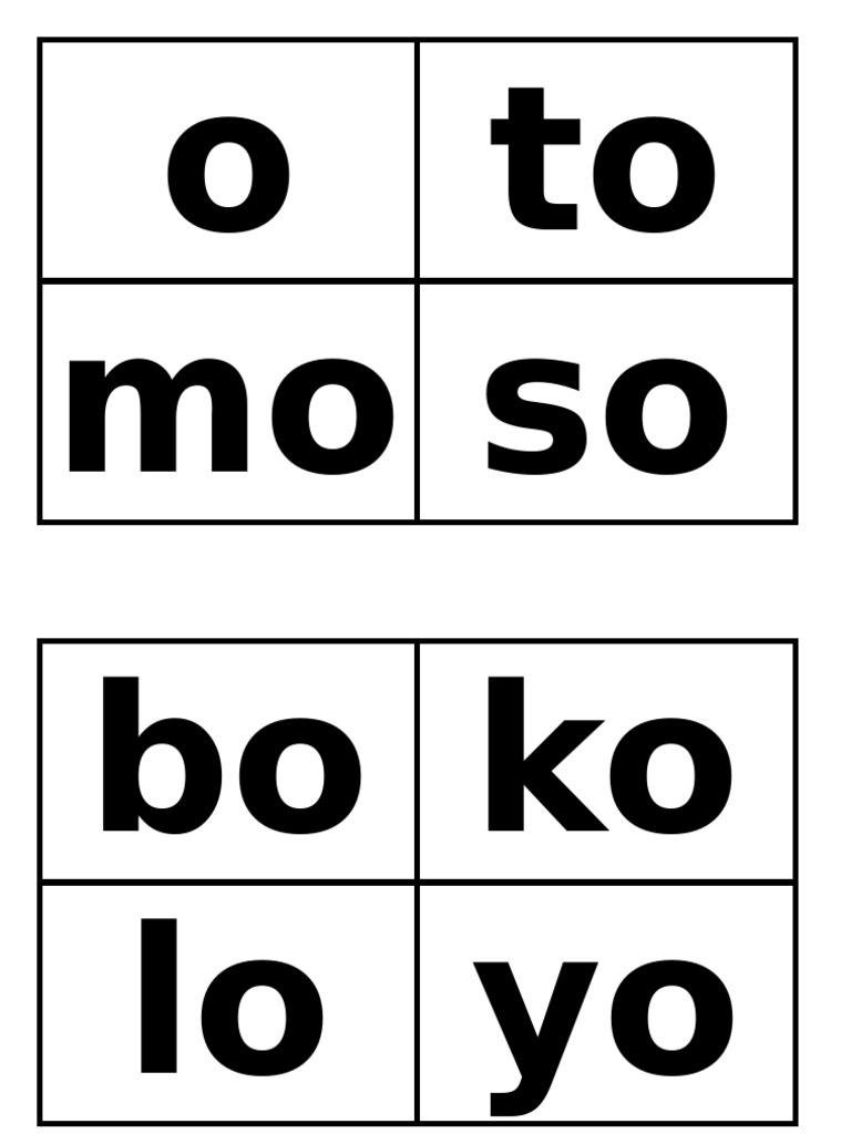 Flash Cards Pantig Letrang "O" | PDF