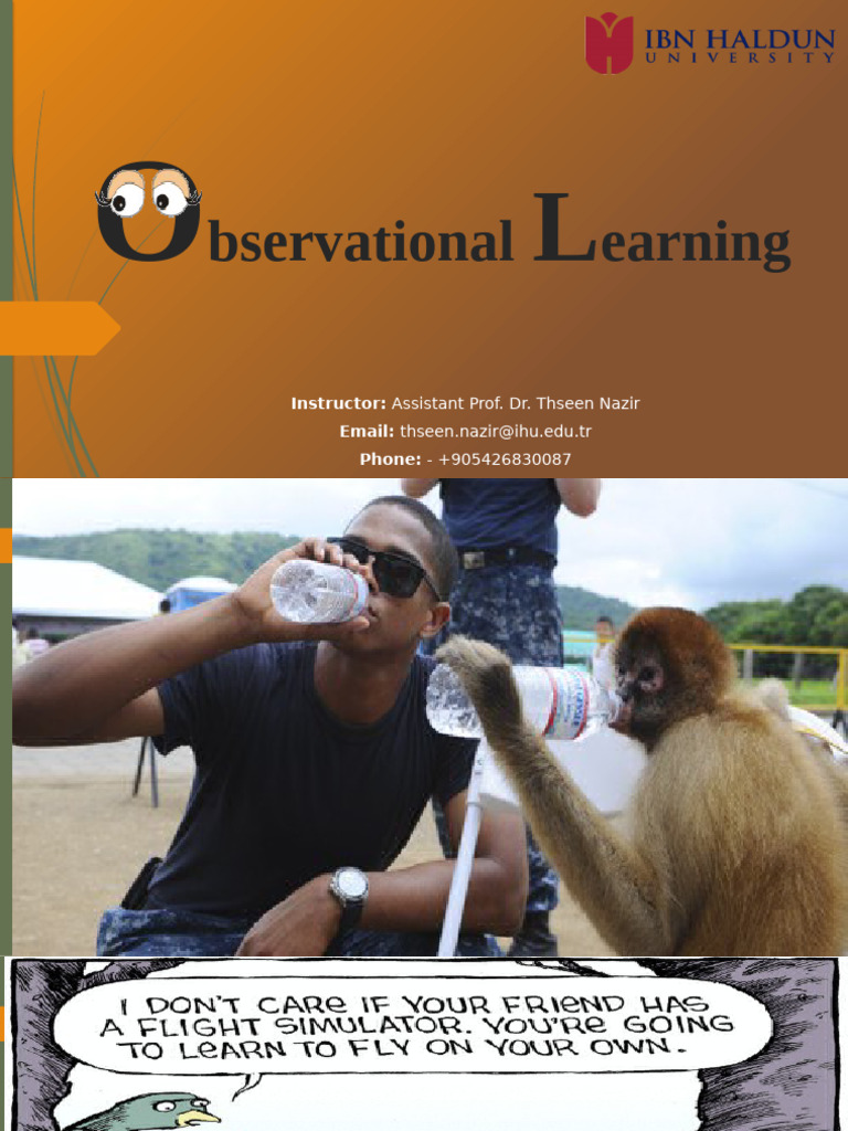 5th Lecture Observational Learning | PDF | Learning | Imitation