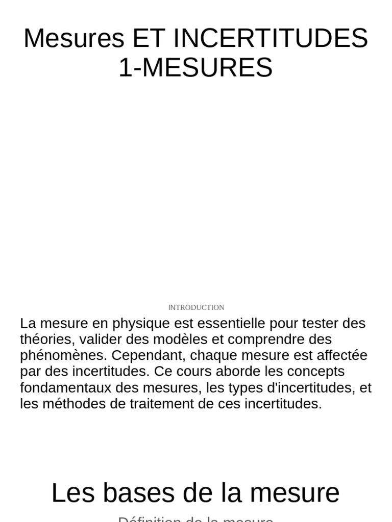 Mesure Et Incertitude Vecteurs(1) | PDF | Nombre | Scalaire (mathématiques)