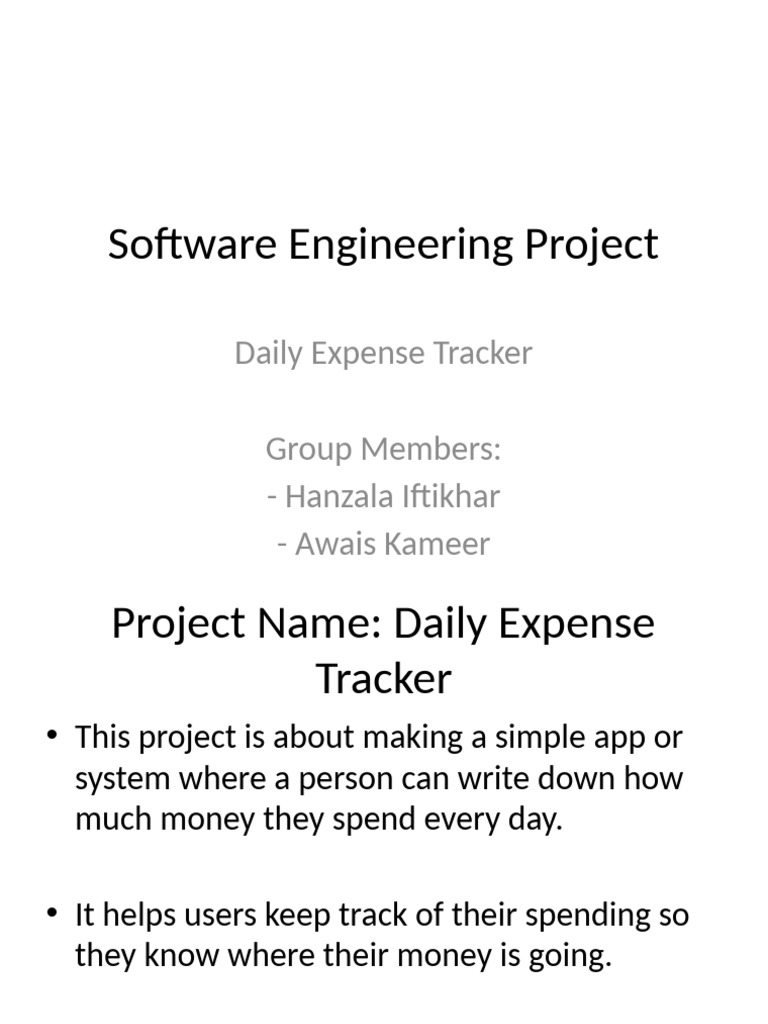 Daily Expense Tracker Presentation | PDF