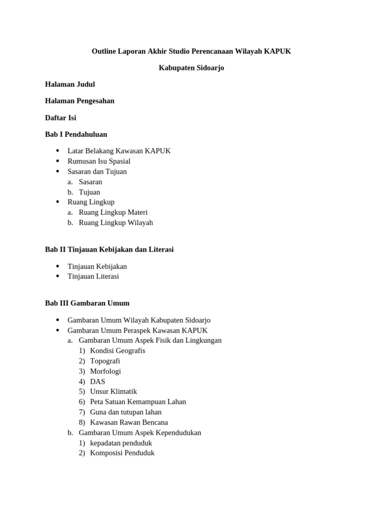 Outline Laporan | PDF
