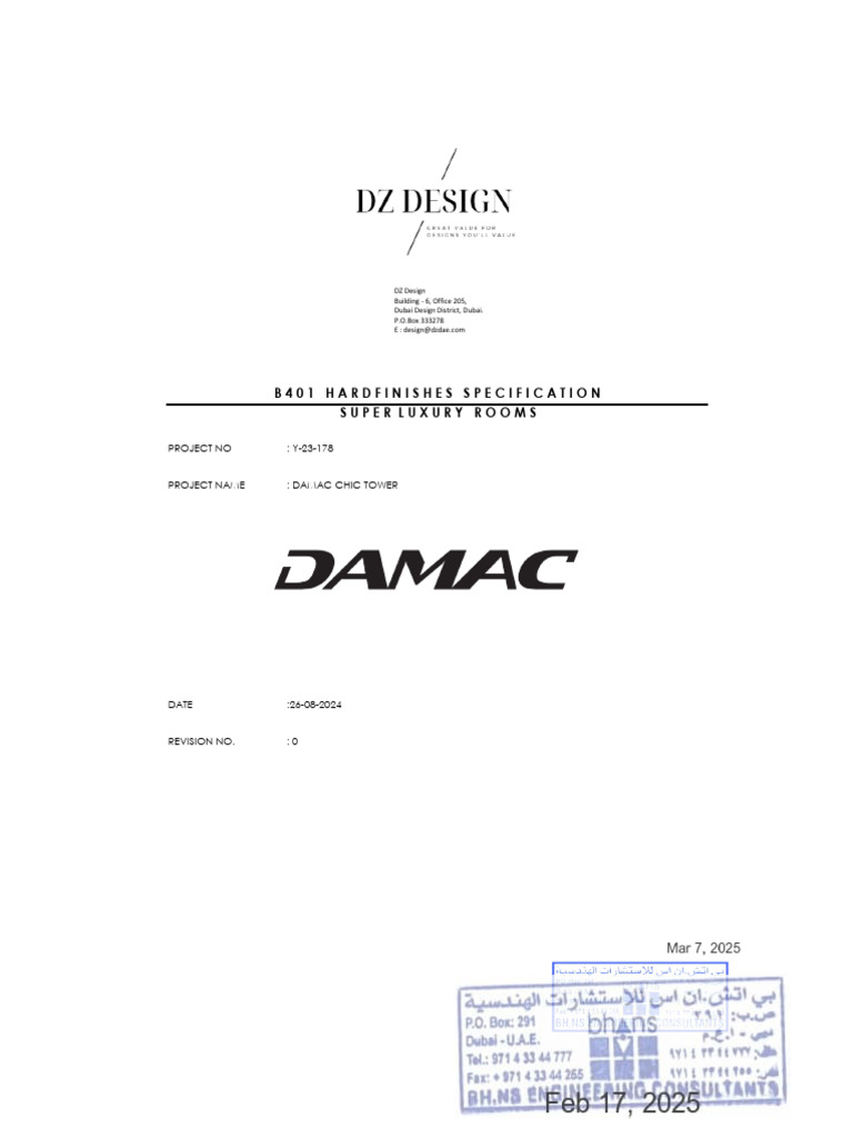 Vol.02 - Part 2 - 01 - B401 Hard Finishes Specification - Super Luxury ...