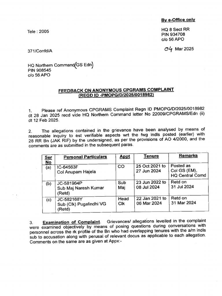 Feedback On Anonymous Cpgrams Complaint | PDF