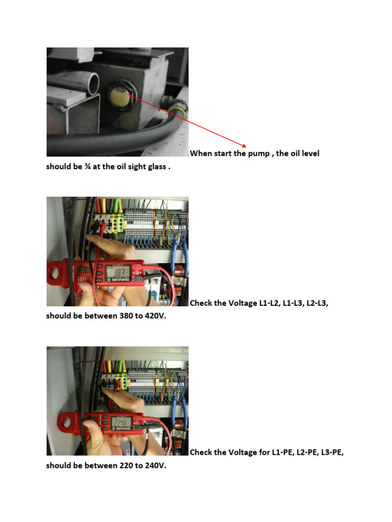 Pump Startup and Voltage Check Guide | PDF