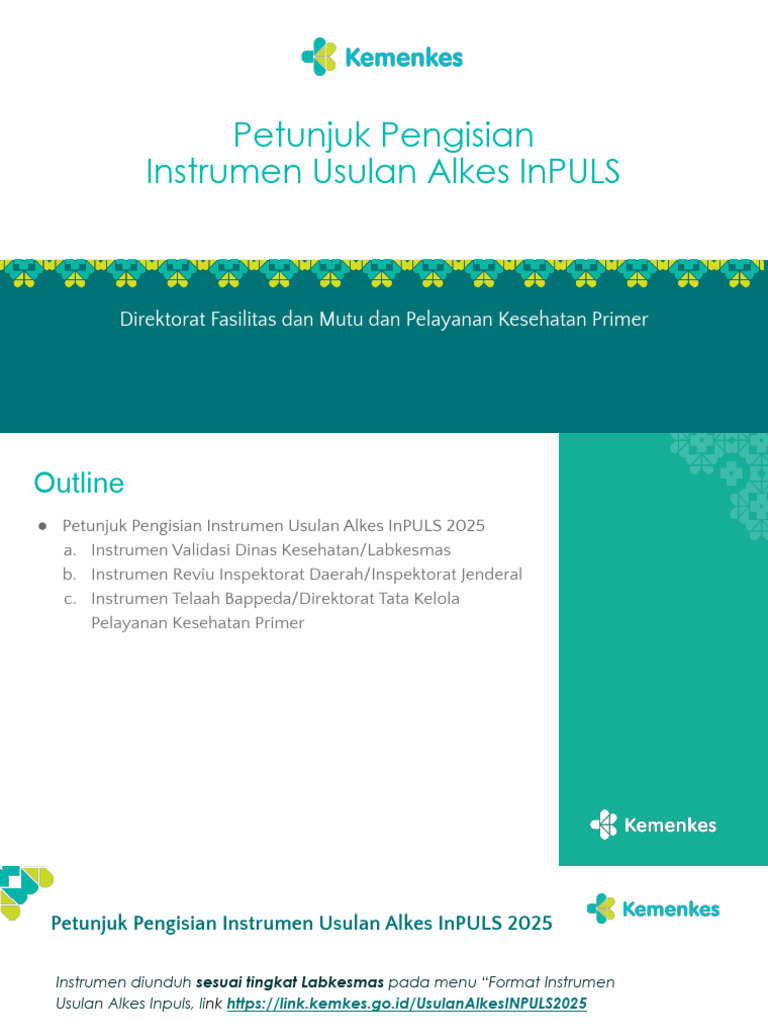 Petunjuk Pengisian Instrumen Usulan Alkes InPULS 2025 | PDF