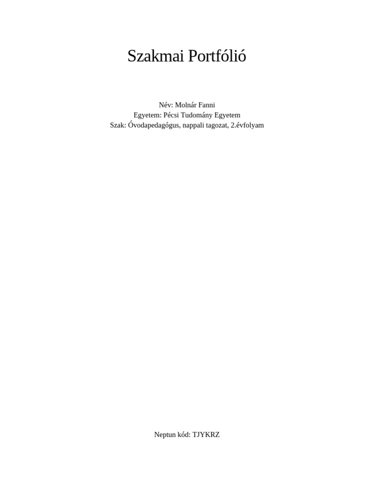 Szakmai Portfólió | PDF