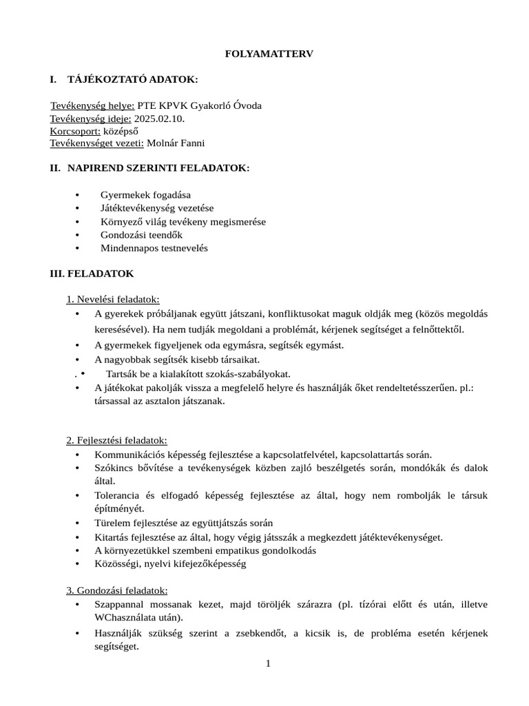 Farsang Tervezet | PDF