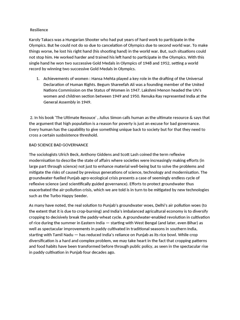 Essay Notes - Smriti Mishra AIR 4 CSE 2022 - Essay 145 | PDF | Justice ...