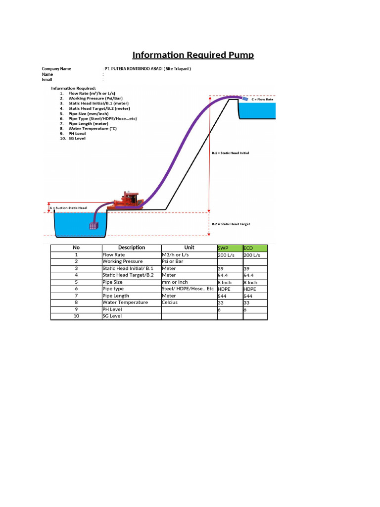 Form Information Required Pump - Edited | PDF