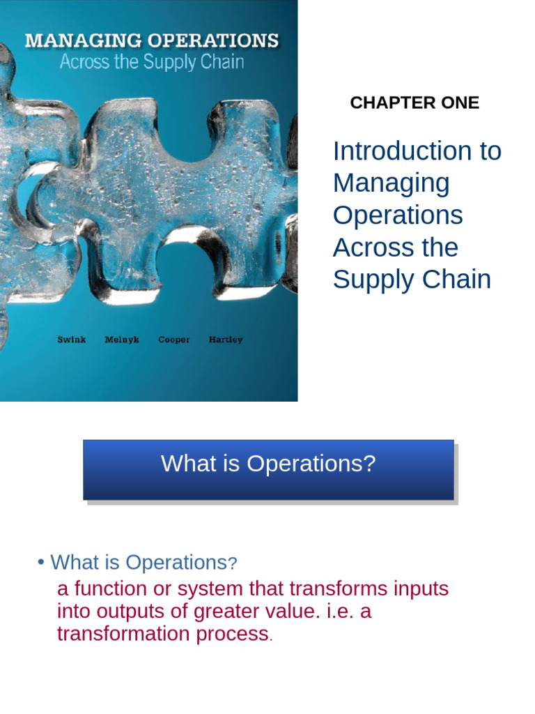CH 1. Introduction To Managing Operations Across The Supply Chain | PDF ...
