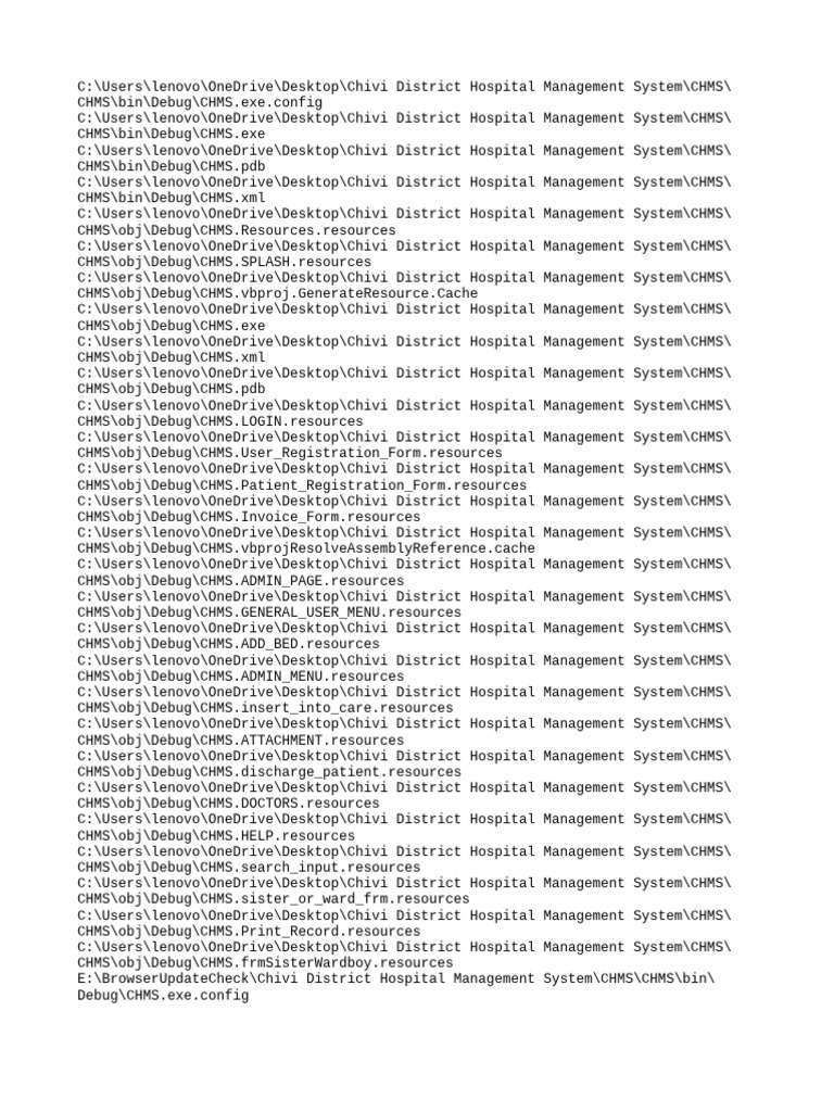 CHMS Vbproj FileListAbsolute | PDF | Computer Programming | Software Engineering