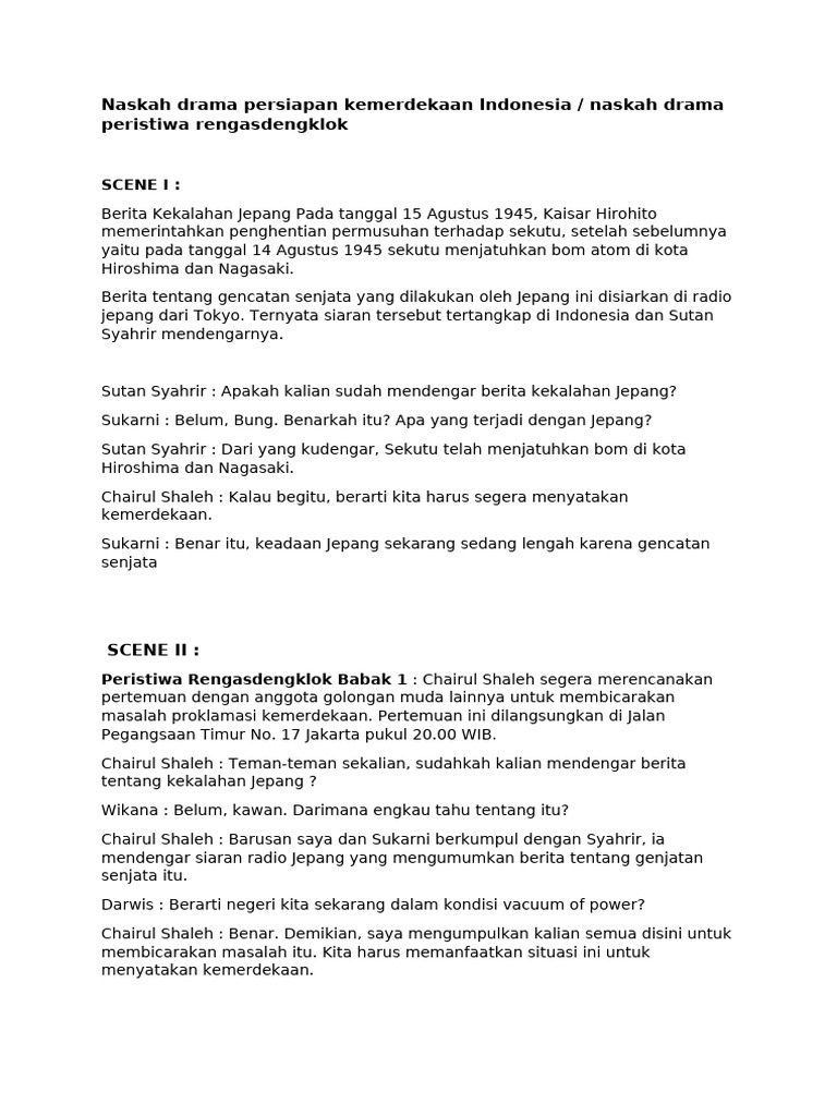 Naskah Drama Proklamasi | PDF