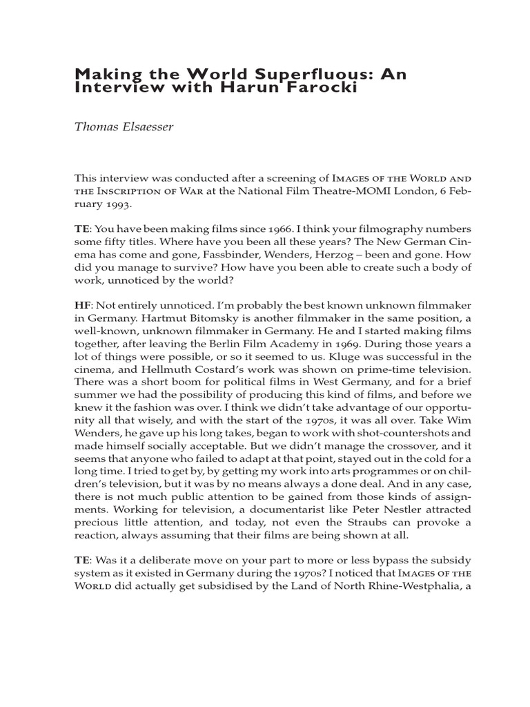 2004-Making The World Superfluous (Interview) | PDF
