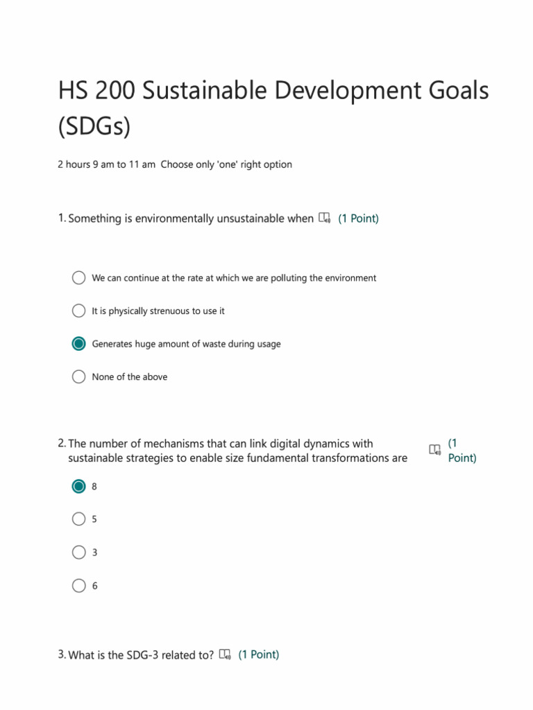 Hs 200 Sustainable Development Goals (SDGS) : 1. Something Is ...