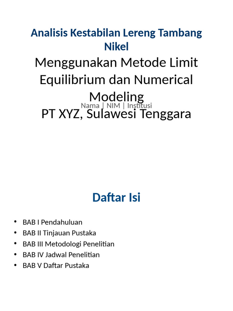 Proposal Kestabilan Lereng Styled | PDF