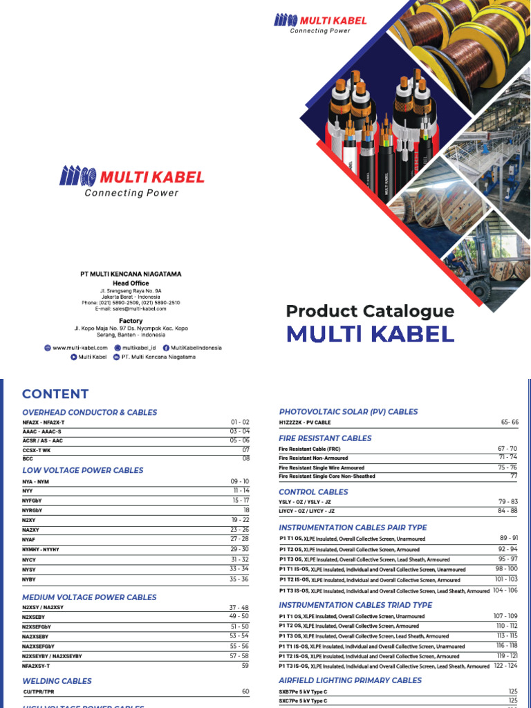 Product Katalog Multi Kabel | PDF | Insulator (Electricity) | Electrical Conductor