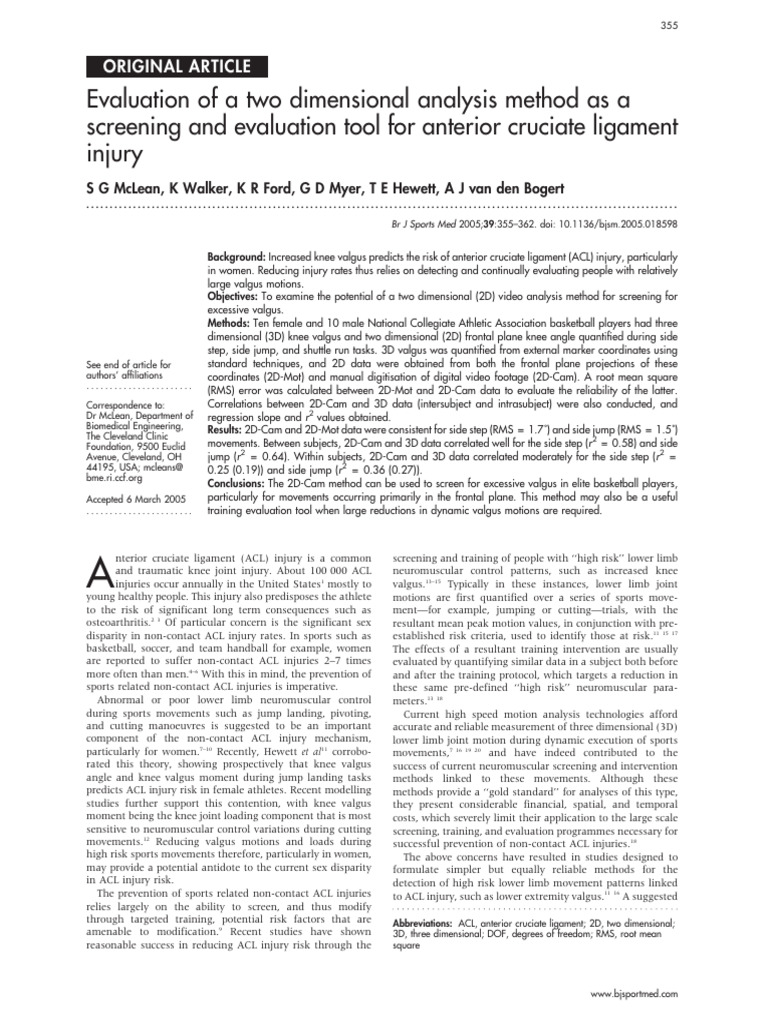 Evaluation_of_a_two_dimensional_analysis_method | PDF | Anatomical Terms Of Motion | Risk