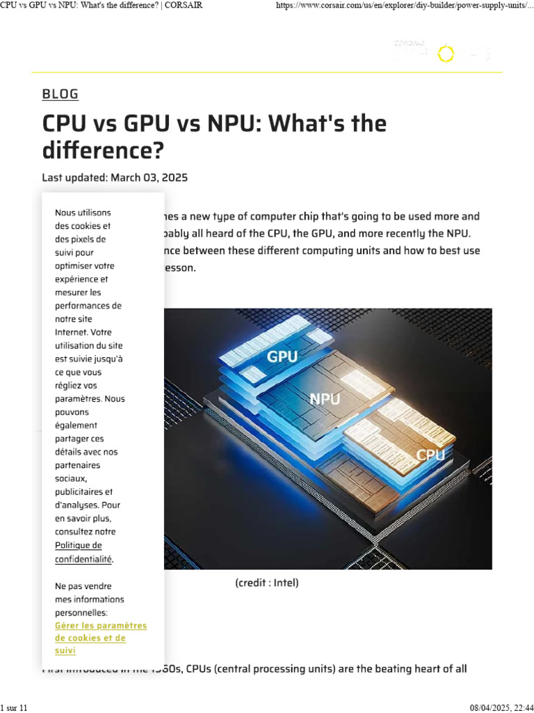 CPU Vs GPU Vs NPU - What's The Difference - CORSAIR | PDF | Computer Hardware | Computer ...