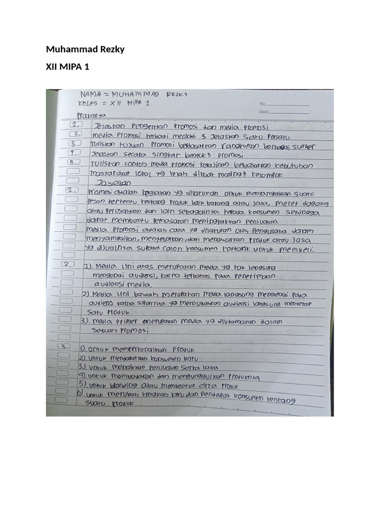 Muhammad Rezky Xii Mipa 1 | PDF
