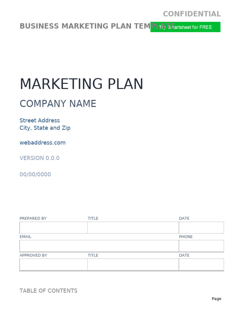 Business Marketing Plan Template | PDF | Marketing | Marketing Strategy