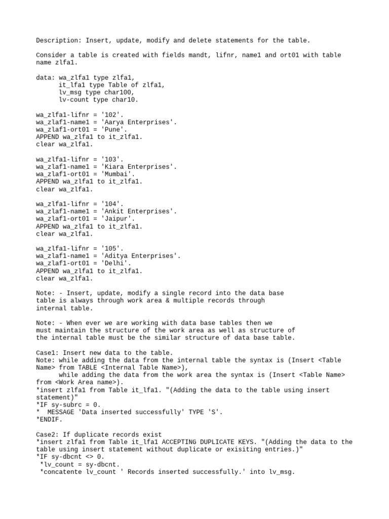 Insert_Update_Modify_Delete_Statements | PDF | Data | Information Retrieval