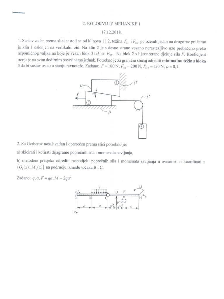 Mehanika 1 2018. | PDF