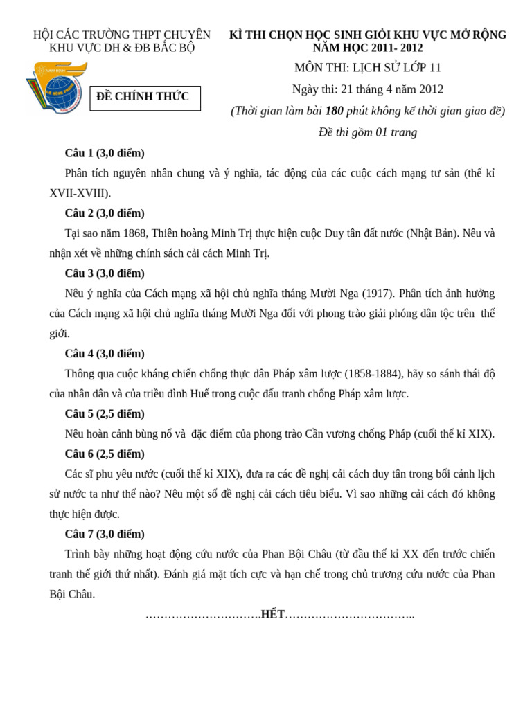 DeThi-HSG-khuvuc-BacBo-2012-Su11 | PDF