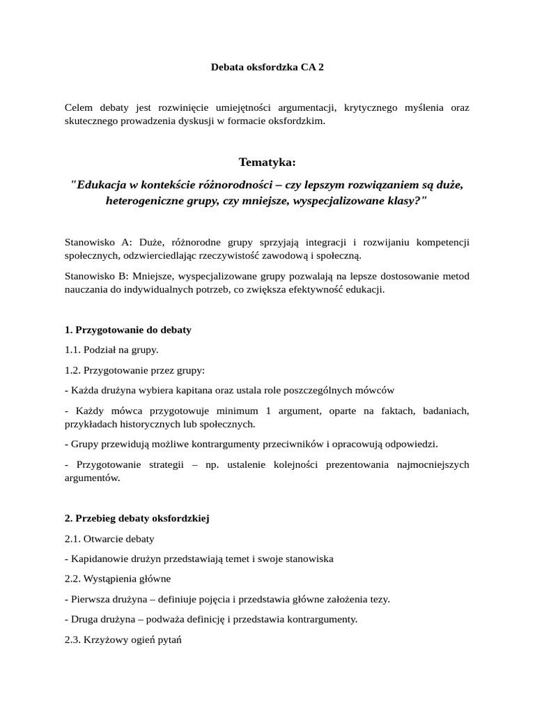 Debata Oksfordzka | PDF