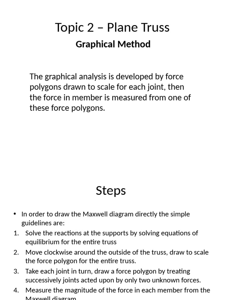 Determinate Structure Graphical Method For Truss | PDF | Force | Truss