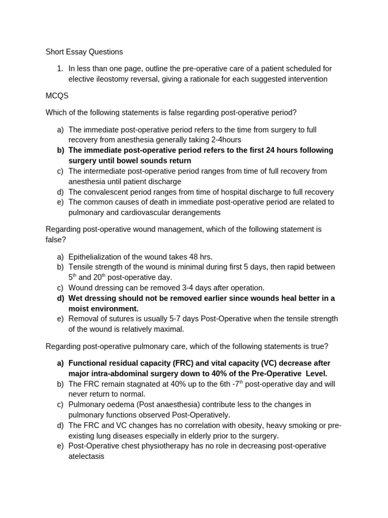 Short Essay Question Junior. LULE 1 | PDF | Surgery | Melanoma