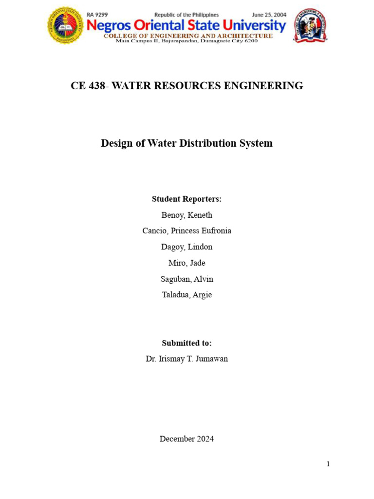 Water Distribution System Design Factors | PDF | Water | Demand