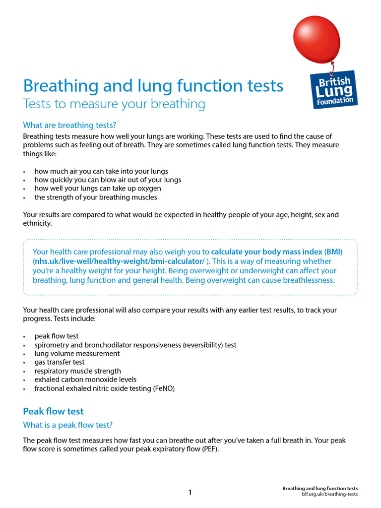 Section 2.1 - Tests To Measure Your Breathing | PDF | Lung | Chronic ...