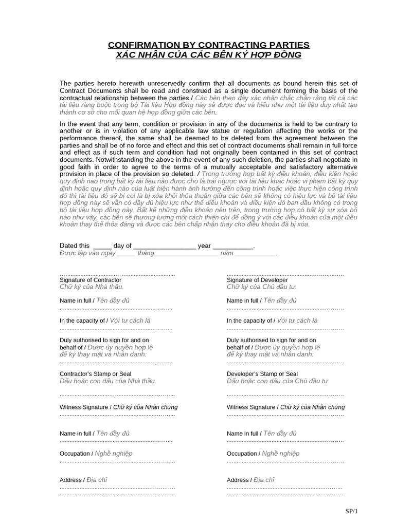 Appendix 17 - Confirmation by Contracting PartiesV | PDF