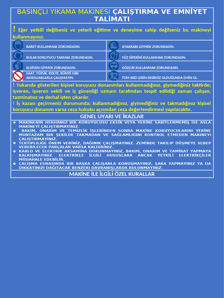 BASINÇLI YIKAMA MAKİNESİ TALİMATI World | PDF