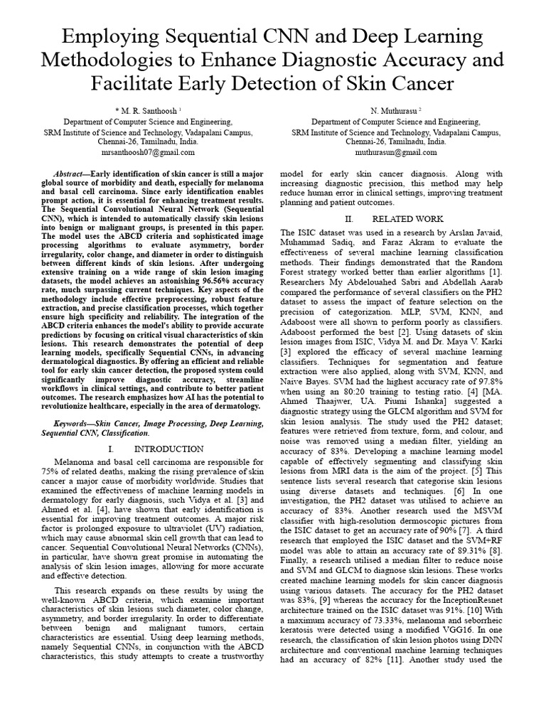 SRM Paper 2 - Skin Paper Revision | PDF | Deep Learning | Machine Learning