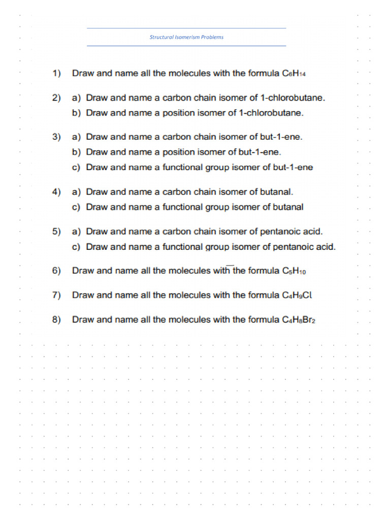 Structural Isomer Practice | PDF