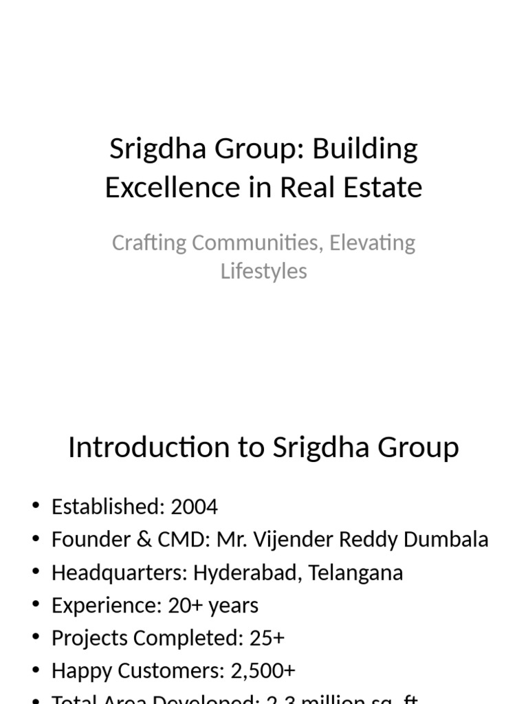 Srigdha Group Presentation | PDF