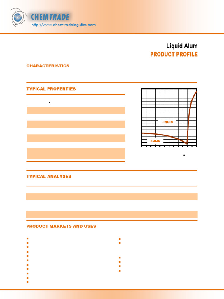 Liquid Alum Product Profile | PDF | Liquids | Sulfate