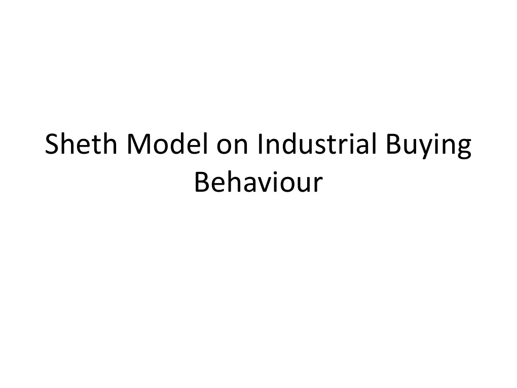 Sheth Model On Industrial Buying Behaviour | PDF