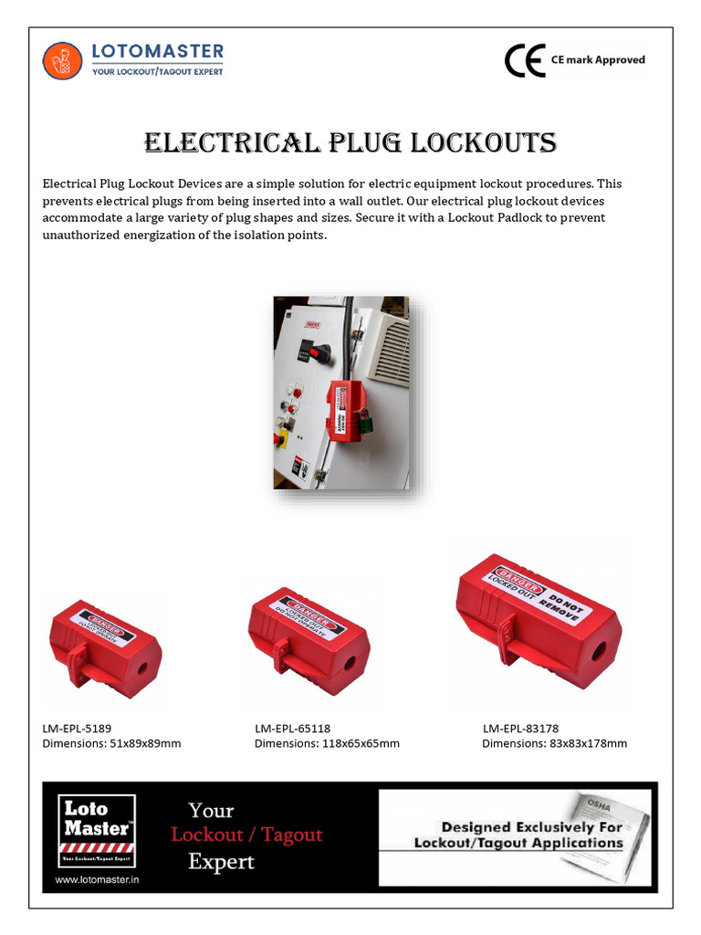 Electrical Plug Lockout Devices | PDF