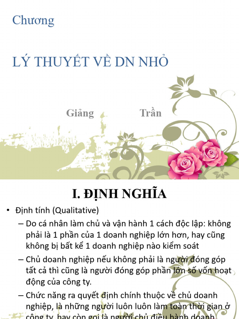 Chuong 2. Ly Thuyet Ve DN Nho2025 | PDF