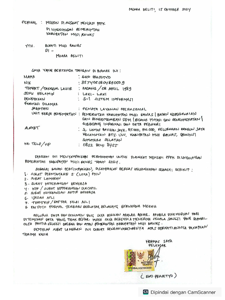 SURAT LAMARAN EKO | PDF