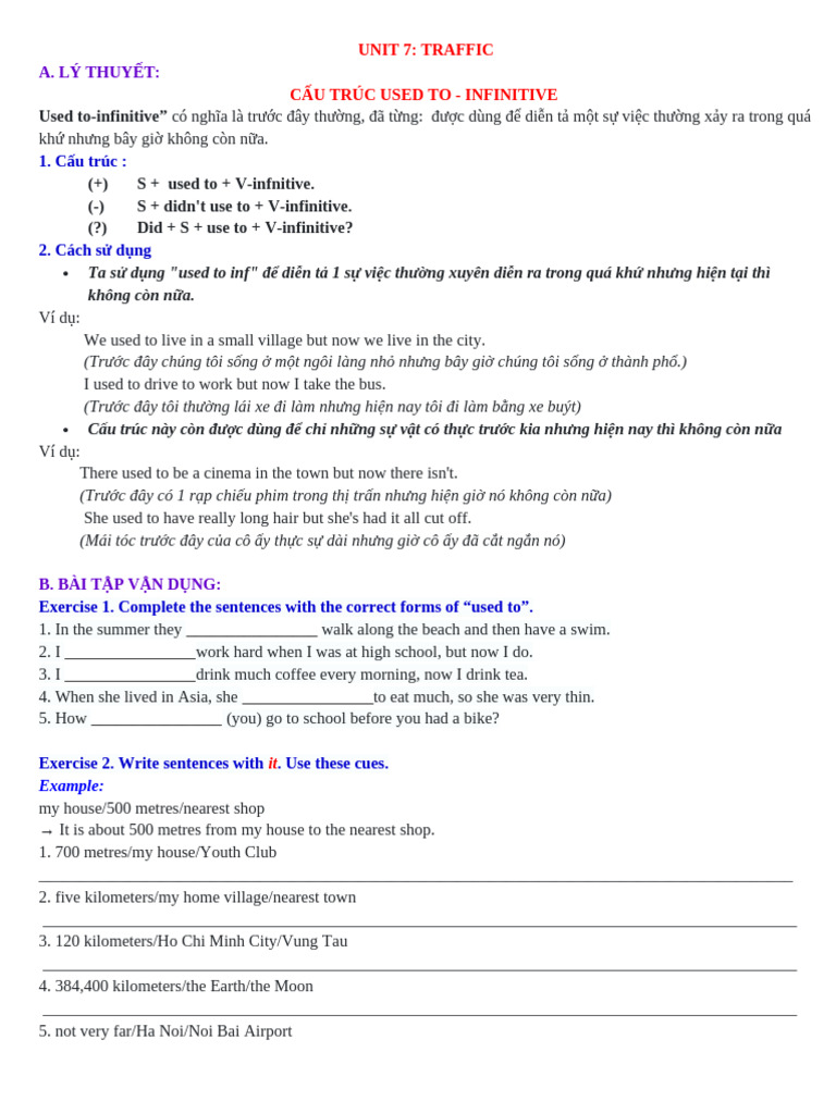 UNIT 7. TRAFFIC | PDF | Traffic | Road