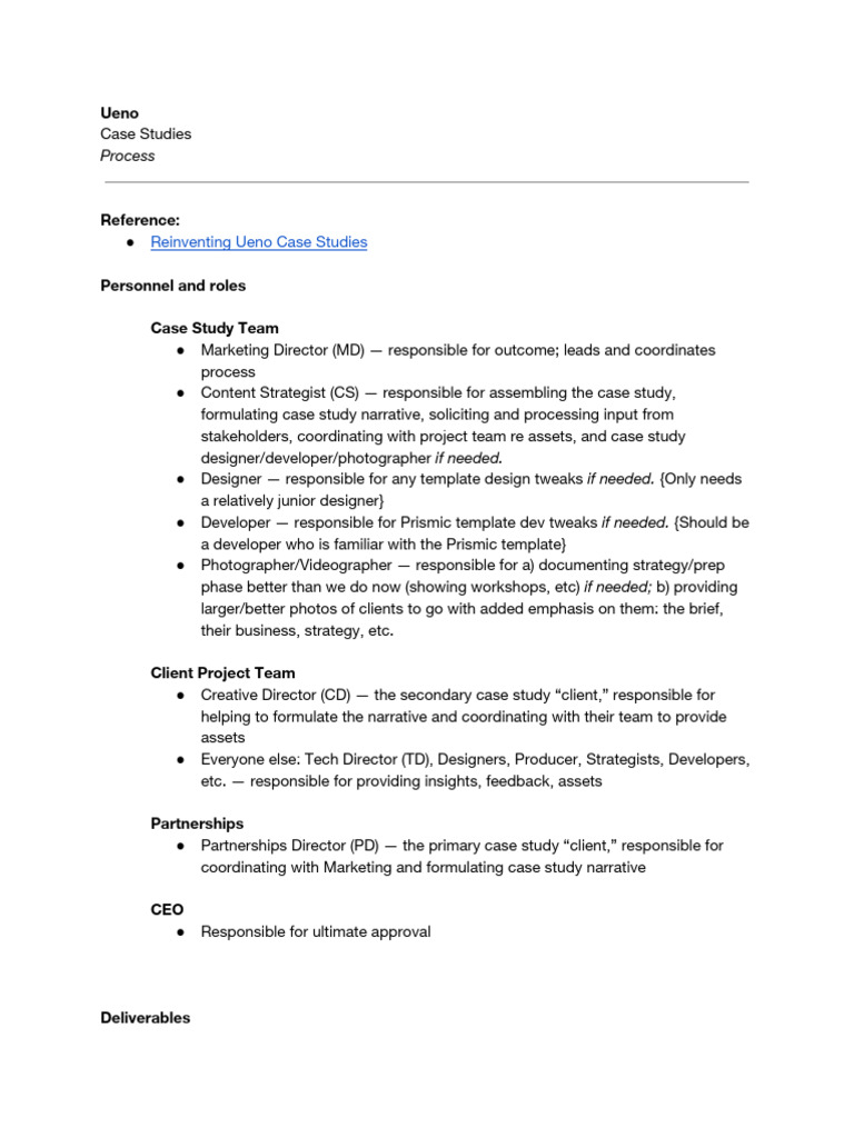 Ueno Case Studies Process | PDF | Human Communication