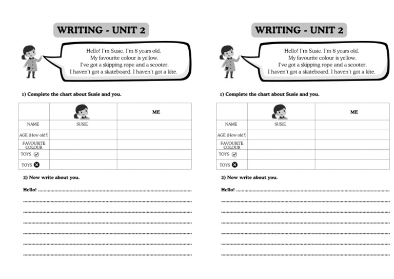 Writing - Starter, U1 and 2 | PDF