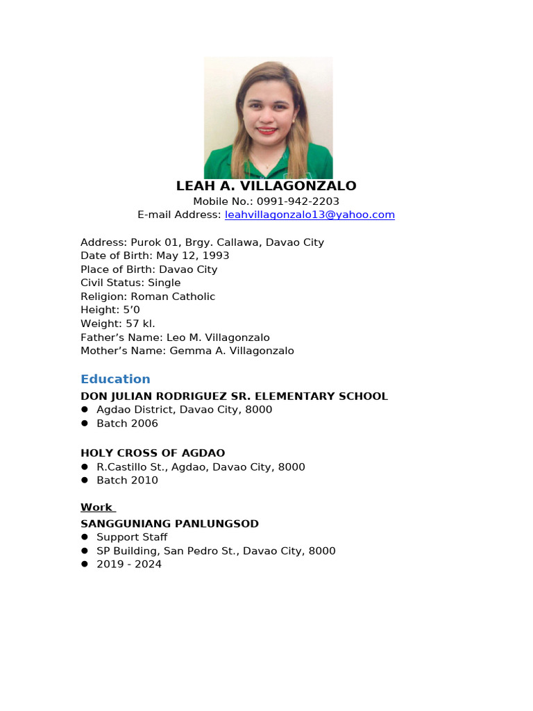 Leah Resume | PDF