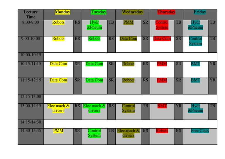Time Table | PDF