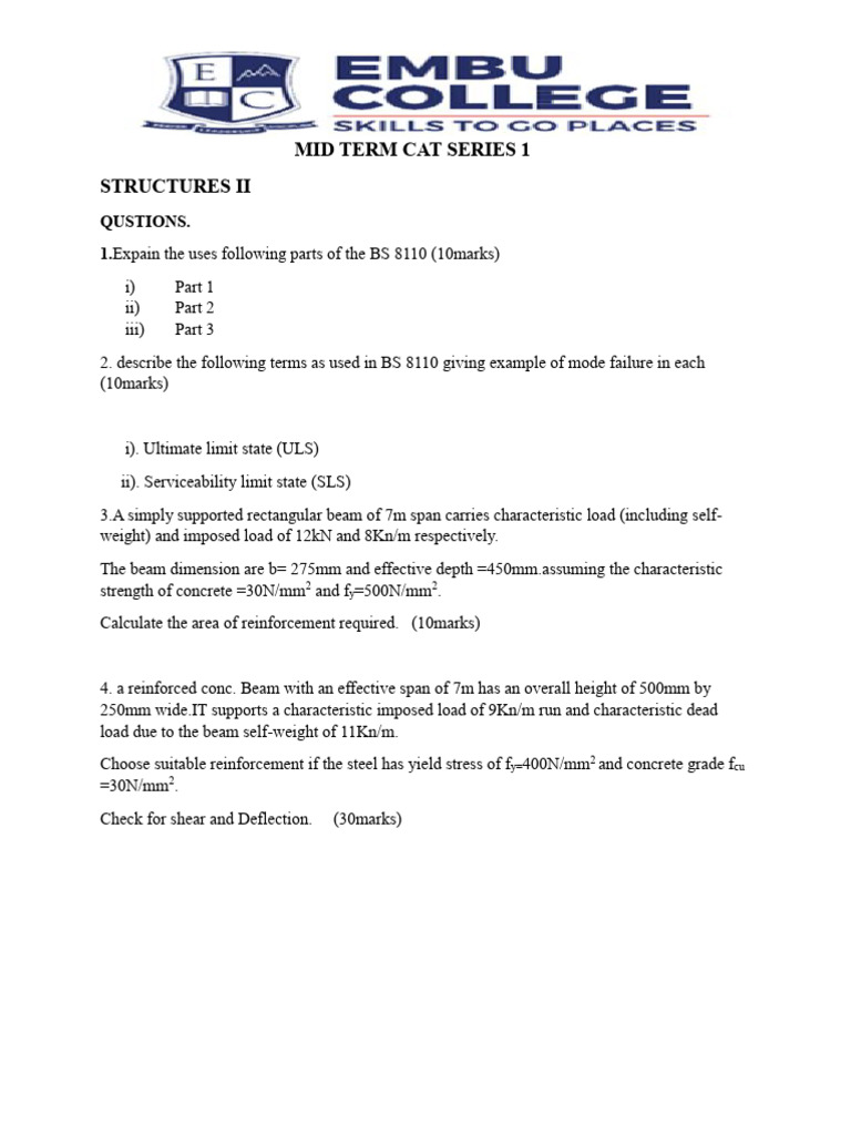Structures Ii Cat1 (5copies) | PDF